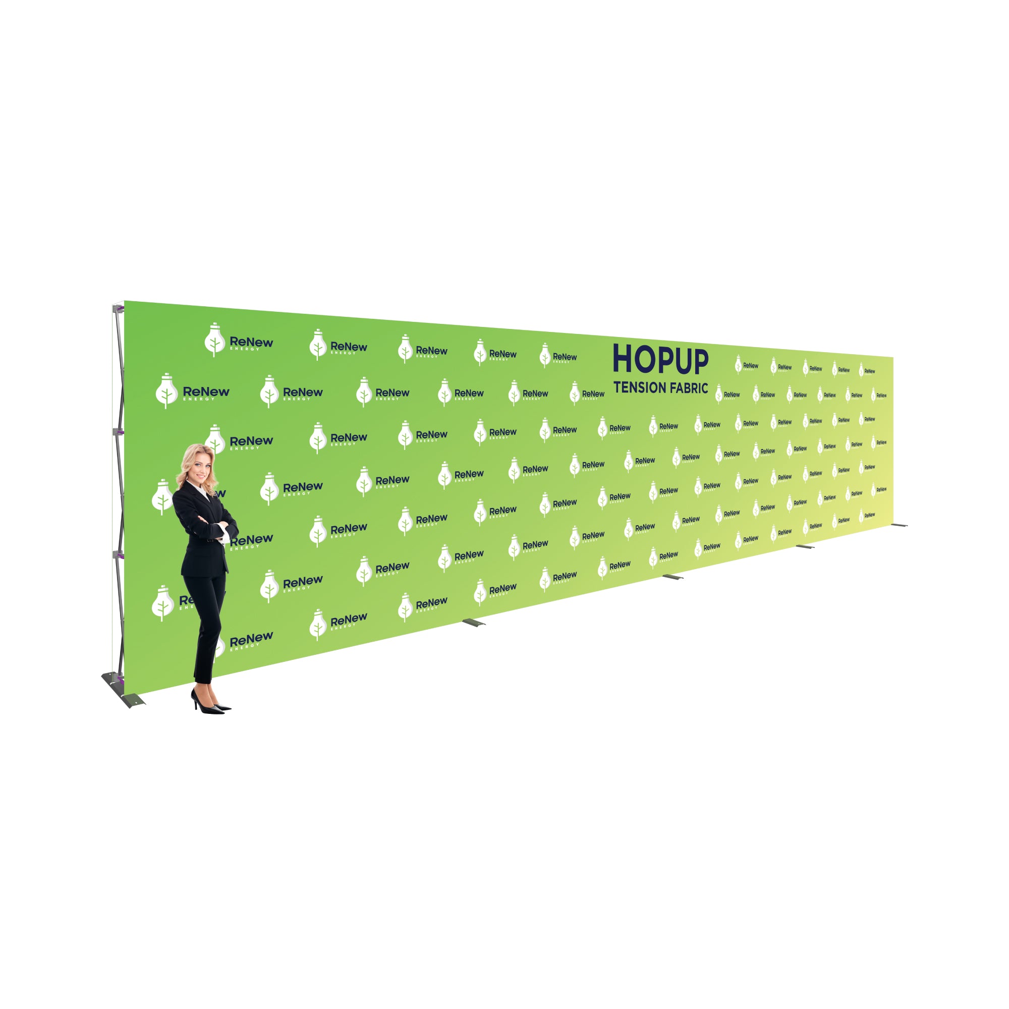 Hopup 30ft Straight Full Height Tension Fabric Display | TradeShowPlus